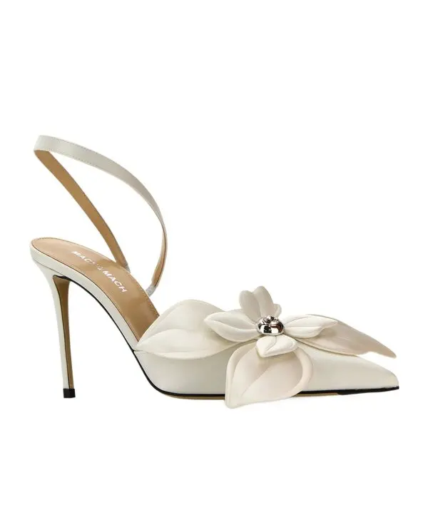 MACHMACH Mach & Mach Pointed Toe Embellished Stiletto Slingback Pumps
