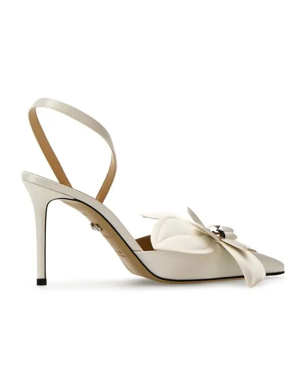 MACHMACH Mach & Mach Pointed Toe Embellished Stiletto Slingback Pumps