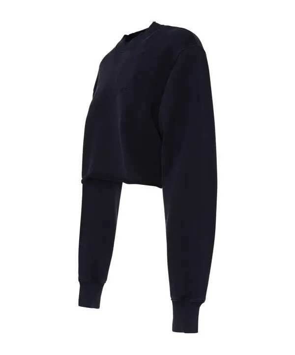 AMBUSH Logo Embroidered Crewneck Cropped Sweatshirt