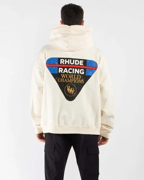 Rhude Printed Hoodie With Racing Graphics