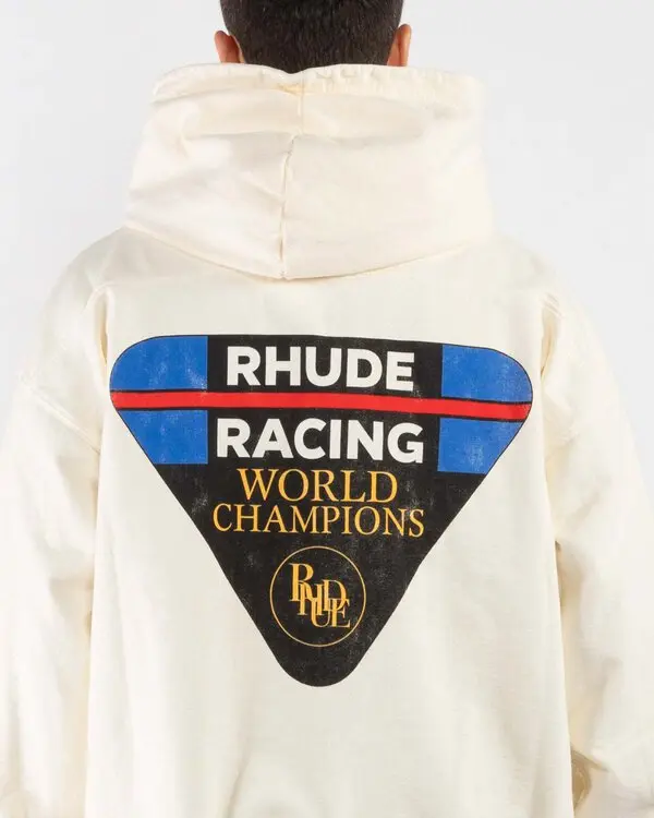Rhude Printed Hoodie With Racing Graphics