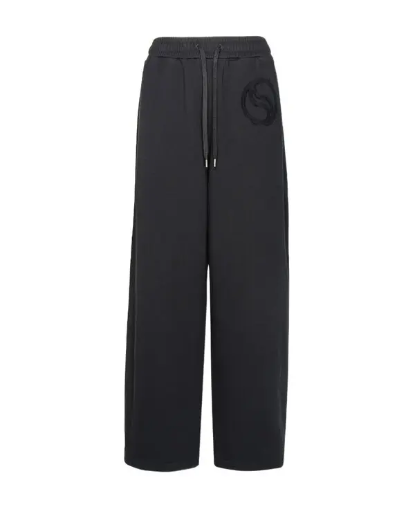 Stella McCartney S-wave Drawstring Wide-leg Pants - Black