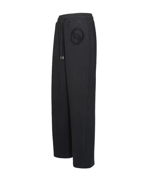 Stella McCartney S-wave Drawstring Wide-leg Pants - Black
