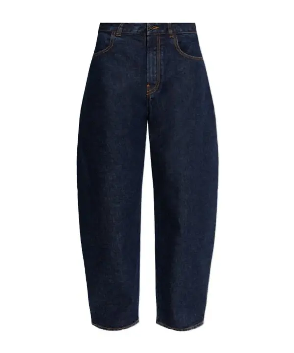 Alaïa Alaa Low Round Denim Pants - Black