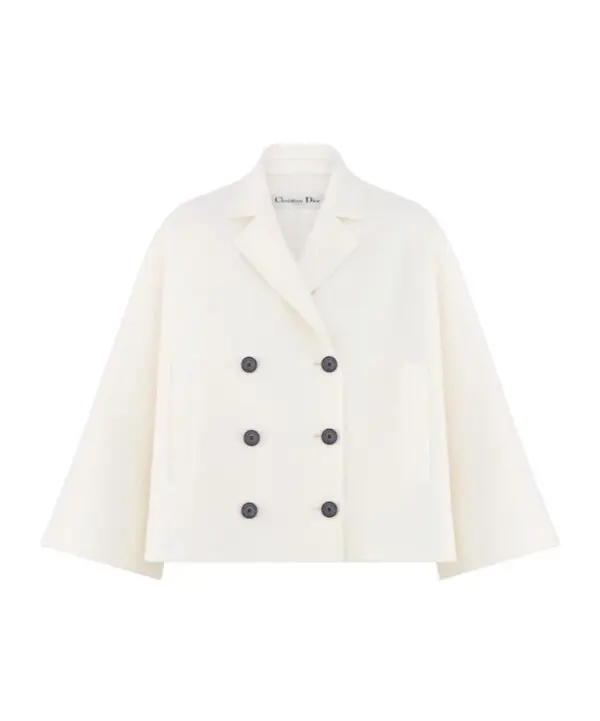 Dior Double Breasted Peacoat - White