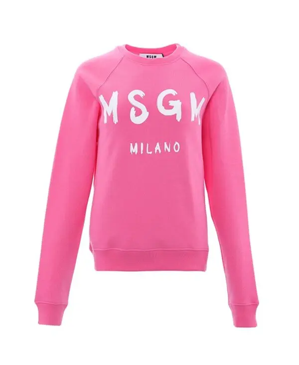MSGM Letter Printed Round Neck Sweater