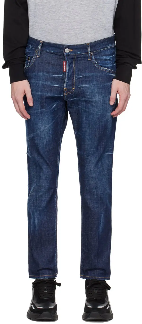 Dsquared2 Logo Patch Skater Jeans - Black