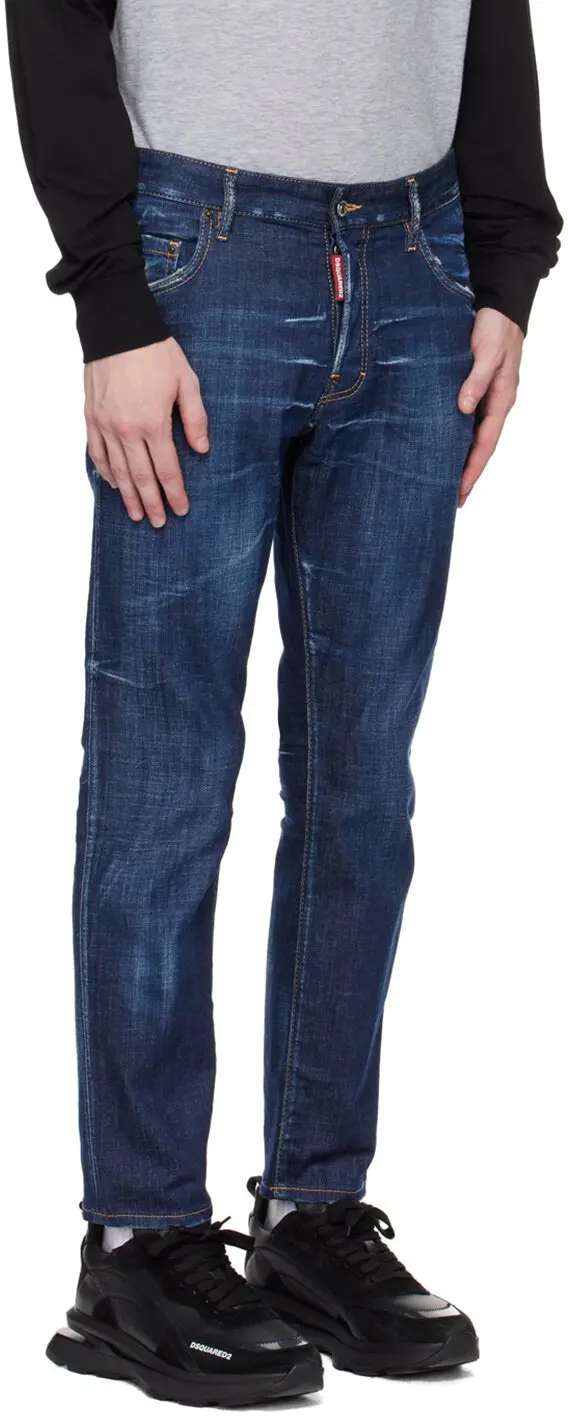Dsquared2 Logo Patch Skater Jeans - Black