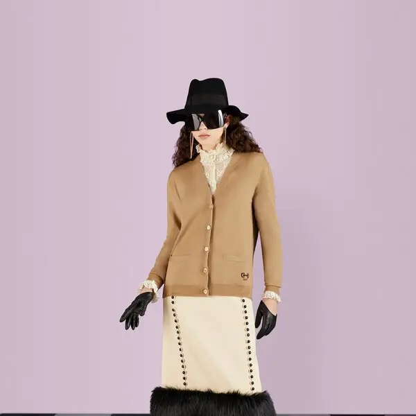 Gucci Gg Intarsia Knit Cardigan