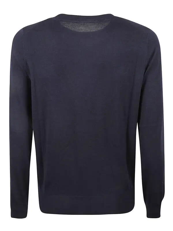 Brunello Cucinelli Crewneck Knitted Jumper - Navy Blue