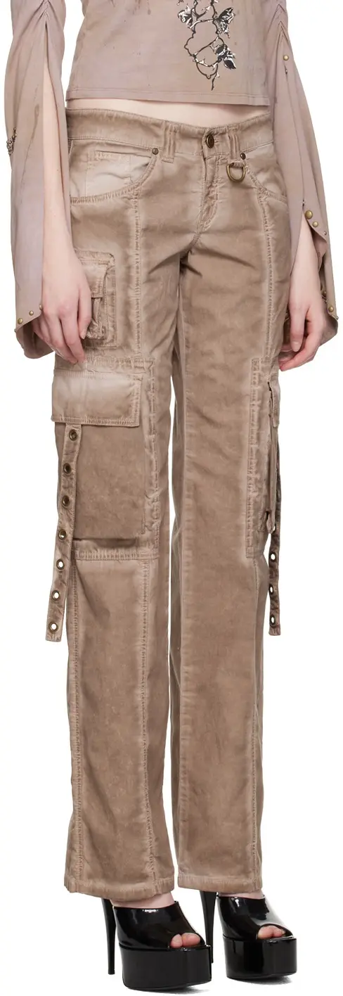 Blumarine Low-rise Cargo Trousers - Nude