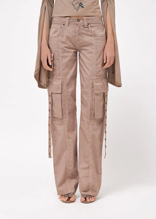 Blumarine Low-rise Cargo Trousers - Nude