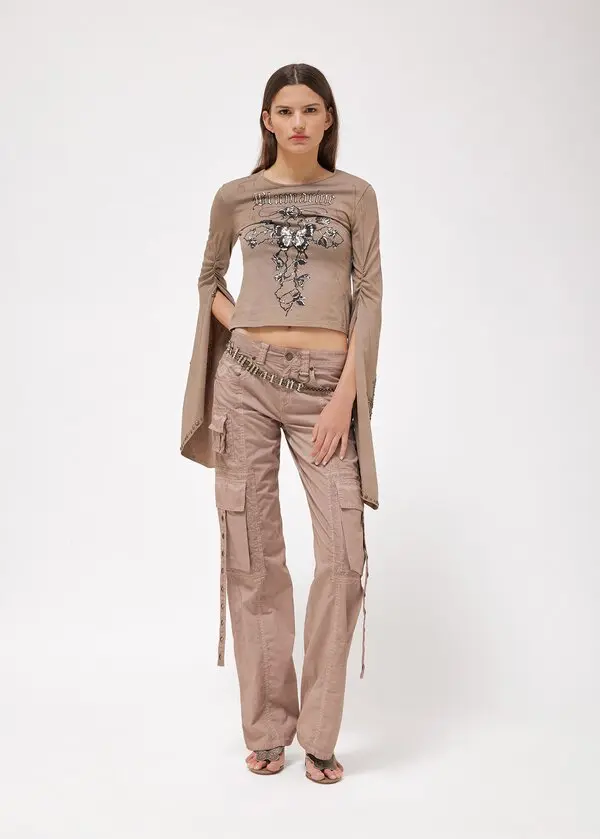 Blumarine Low-rise Cargo Trousers - Nude
