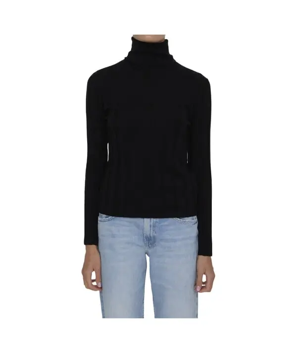 ALLUDE Ribbed Turtleneck Knitwear - Black