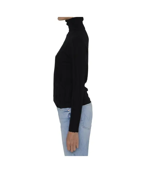 ALLUDE Ribbed Turtleneck Knitwear - Black