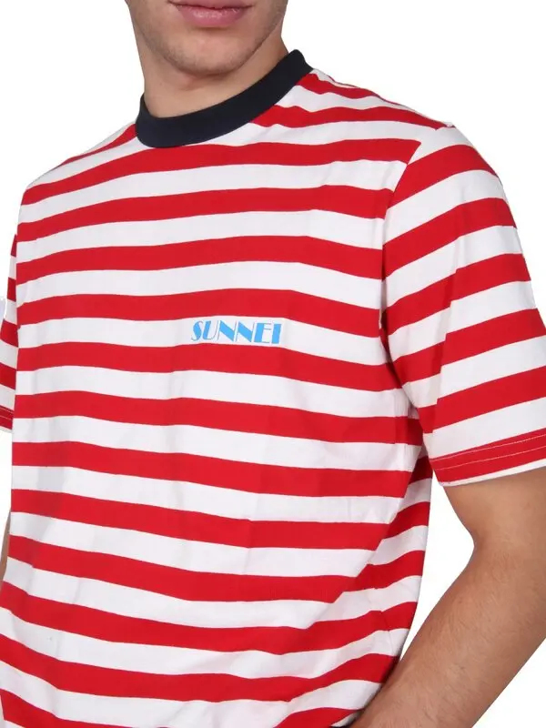 Sunnei Striped Crewneck T-shirt
