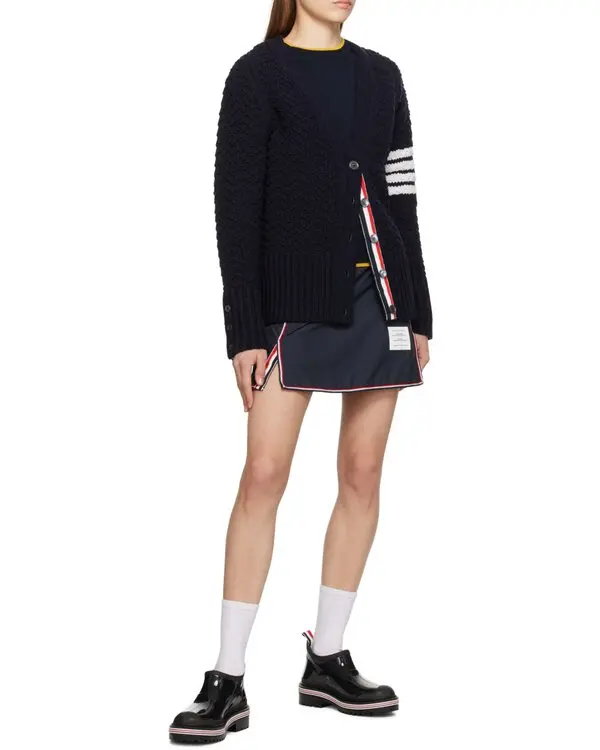 Thom Browne Animal Embroidered Crew Neck Jumper With Button Detail