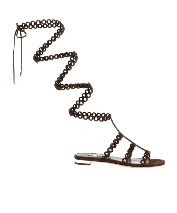AQUAZZURA Gladiator Sandals With Chain Detailing - Black