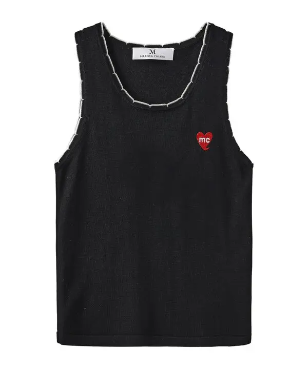 Marissa Chiara Sleeveless Knitted Vest With Heart Detail