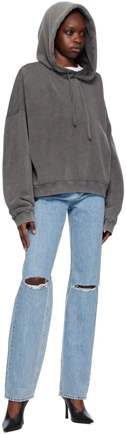 Ksubi Light Wash Distressed Straight Leg Jeans
