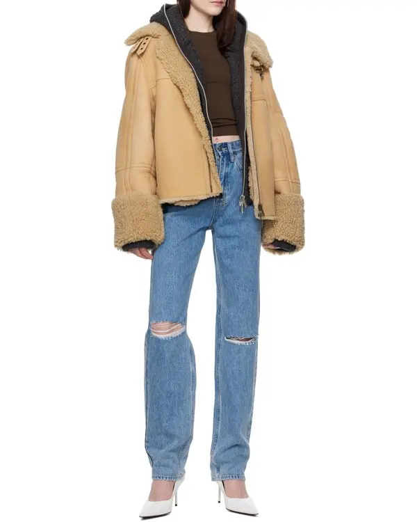 Ksubi Light Wash Distressed Straight Leg Jeans