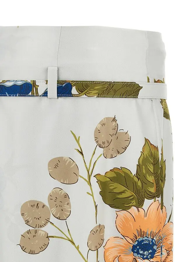 Prada Belted Floral Print Skirt - No