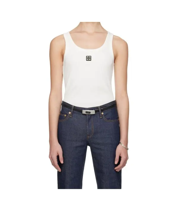 Tory Burch Scoop Neck Ribbed Tank Top