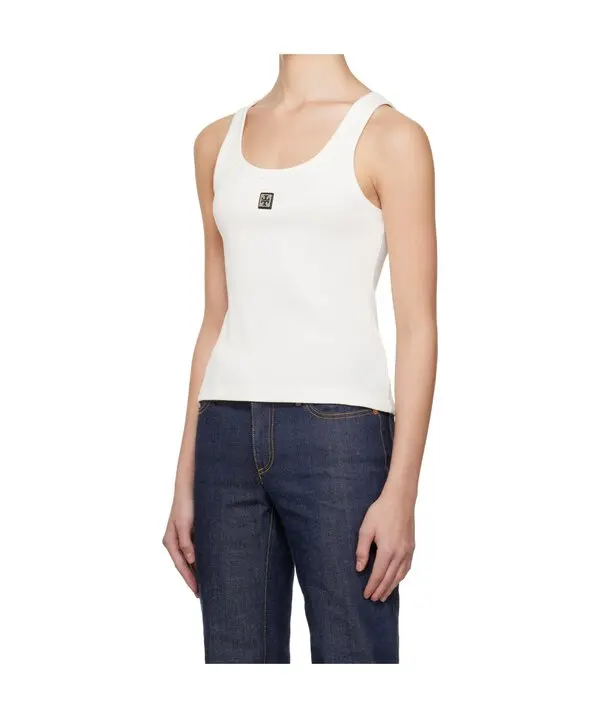 Tory Burch Scoop Neck Ribbed Tank Top