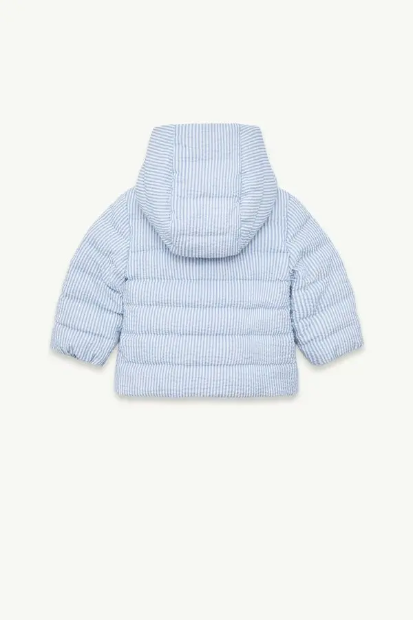 Moncler Haluk Seersucker Hooded Down Jacket