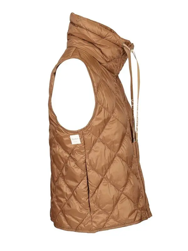 Max Mara Tregic Zip-up Drawstring Gilet - Caramel Color