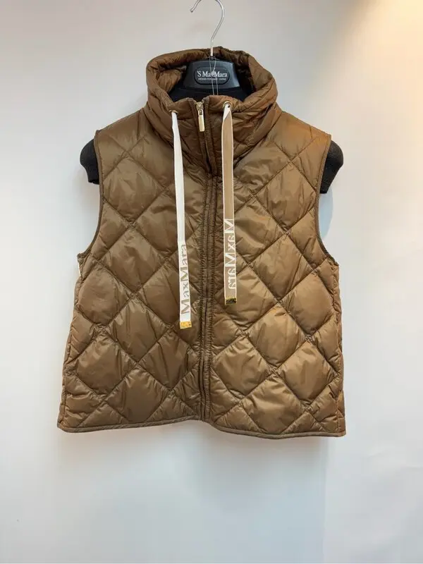 Max Mara Tregic Zip-up Drawstring Gilet - Caramel Color