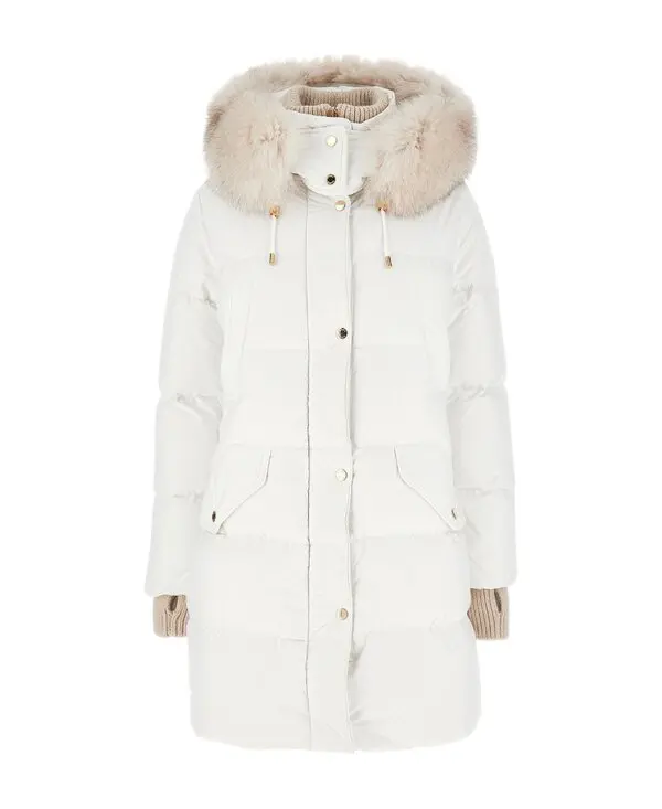 MOORER Long-sleeved Hooded Down Jacket
