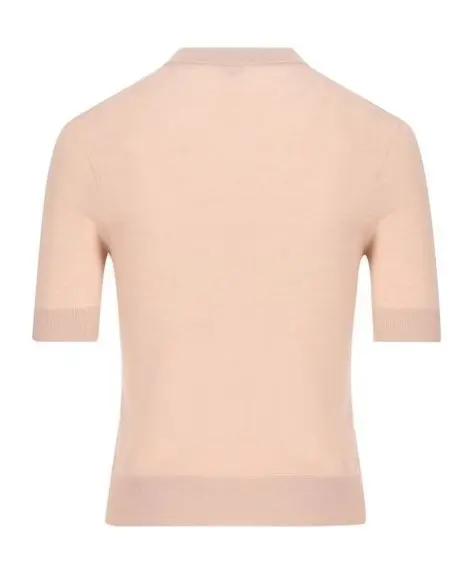 Celine Short-sleeved Knitted Pullover - Pink