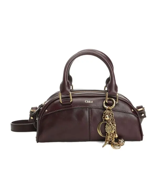 Chloé Small Bowling Bag - Bordeaux Red