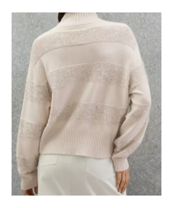 Brunello Cucinelli Striped Roll Neck Knitted Jumper - Desert Yellow