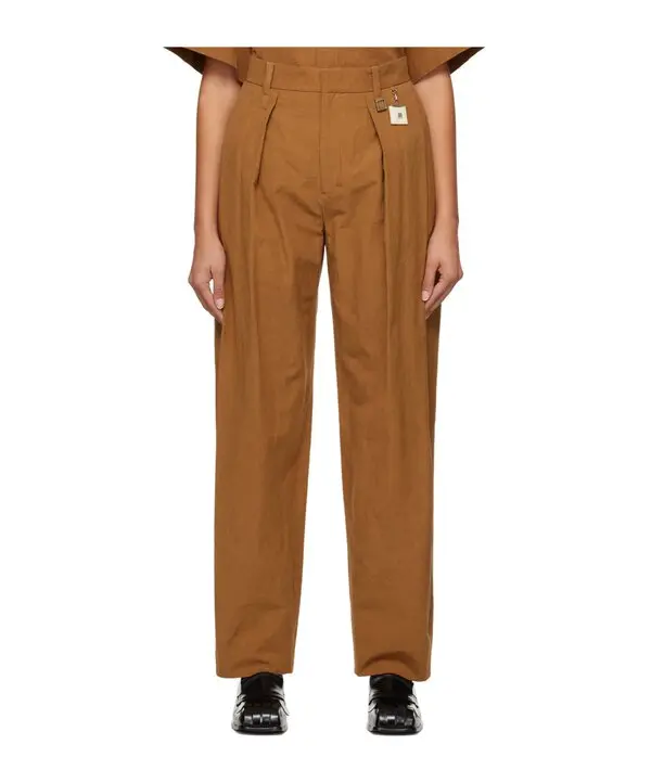 WOOYOUNGMI Pleated Track Pants - Brown