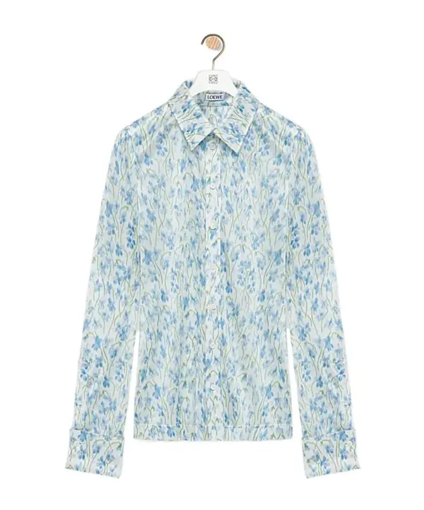 Loewe Satin Jersey Shirt With Lapel Collar