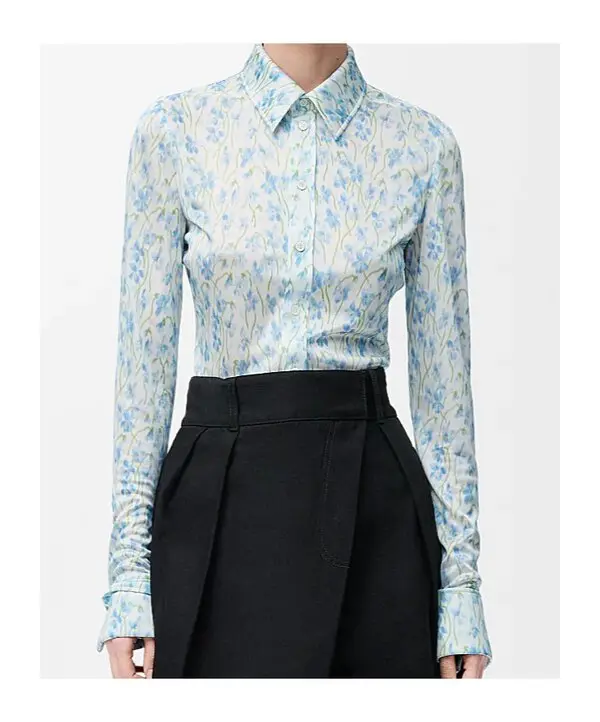 Loewe Satin Jersey Shirt With Lapel Collar
