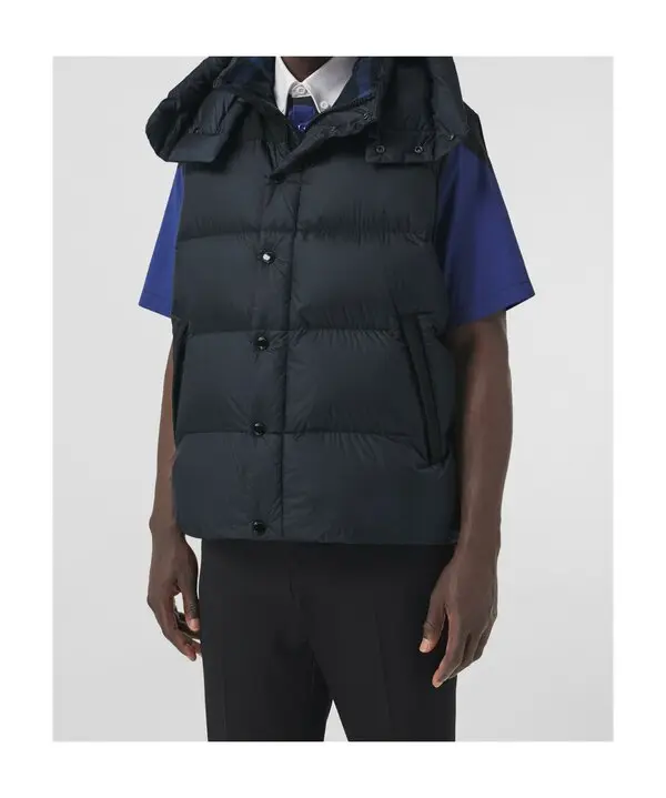 Burberry Convertible Padded Jacket - Navy Blue