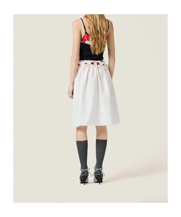 Miu Miu Sleeveless Dress With Logo Detail - White
