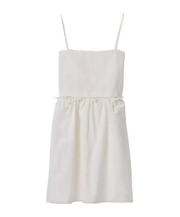 Miu Miu Sleeveless Dress With Logo Detail - White