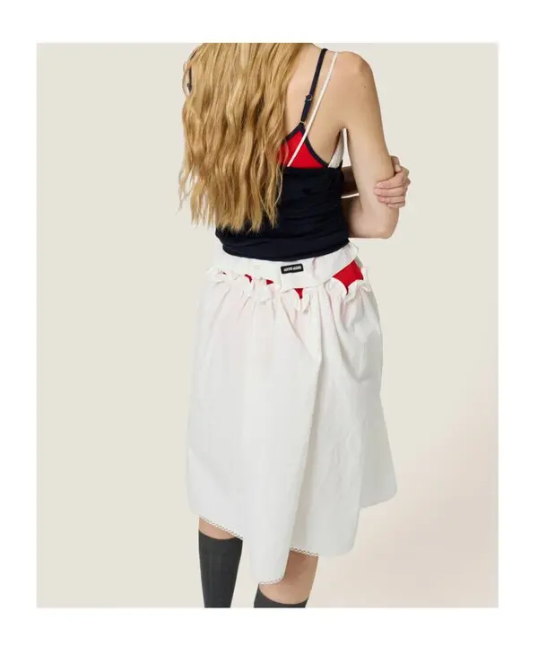 Miu Miu Sleeveless Dress With Logo Detail - White