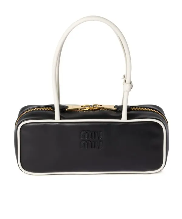 Miu Miu Beau Zipped Tote Bag - Black/white