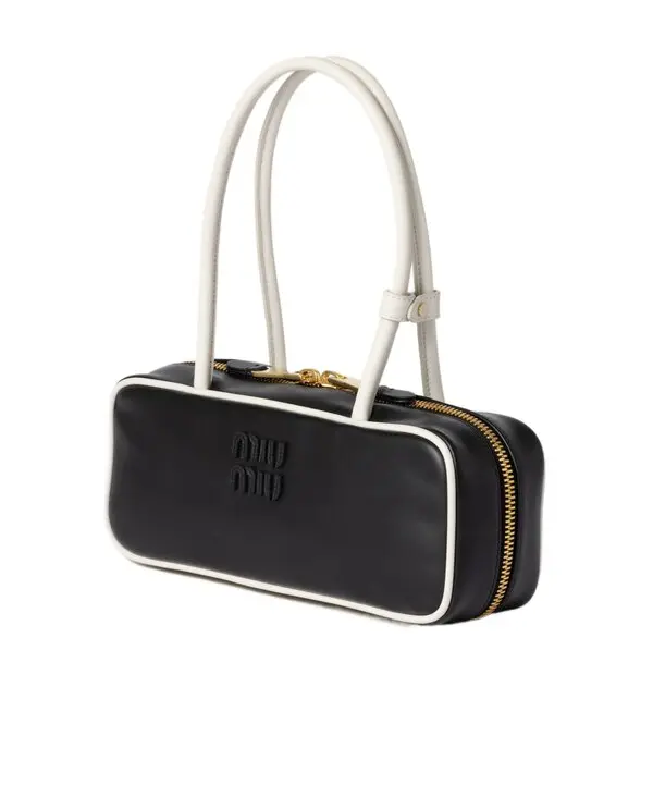Miu Miu Beau Zipped Tote Bag - Black/white