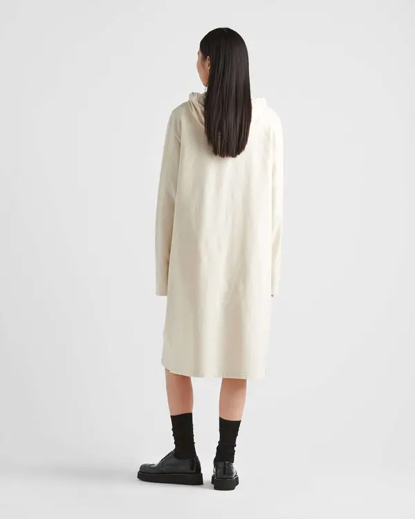 Prada Triangle-logo Drawstring Hoodie Dress