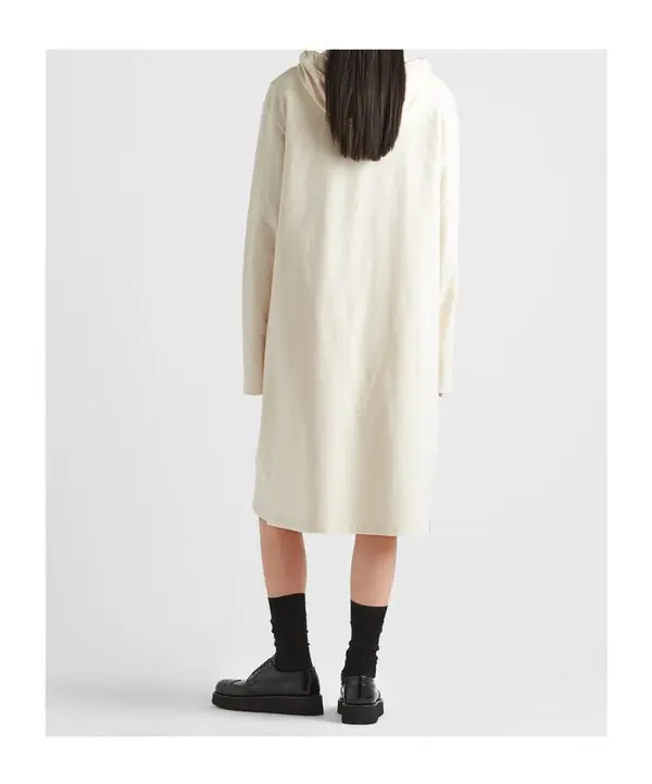 Prada Triangle-logo Drawstring Hoodie Dress