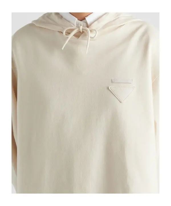 Prada Triangle-logo Drawstring Hoodie Dress