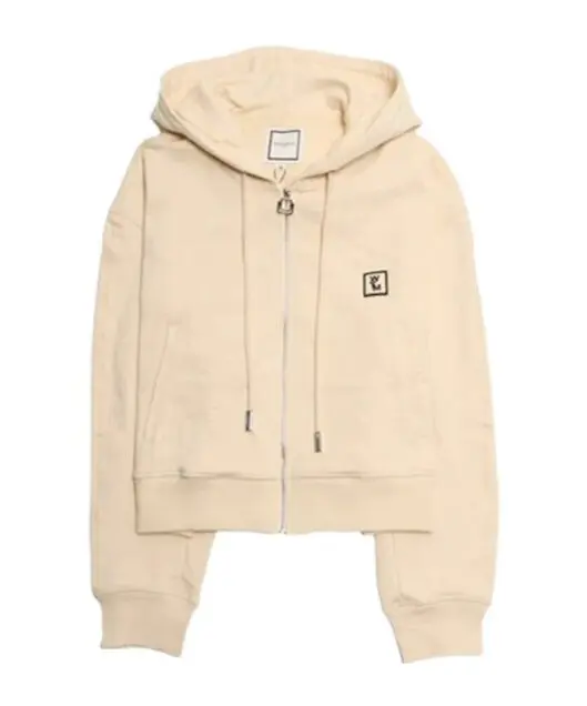 WOOYOUNGMI Zip-up Hoodie With Embroidered Patch - Nude