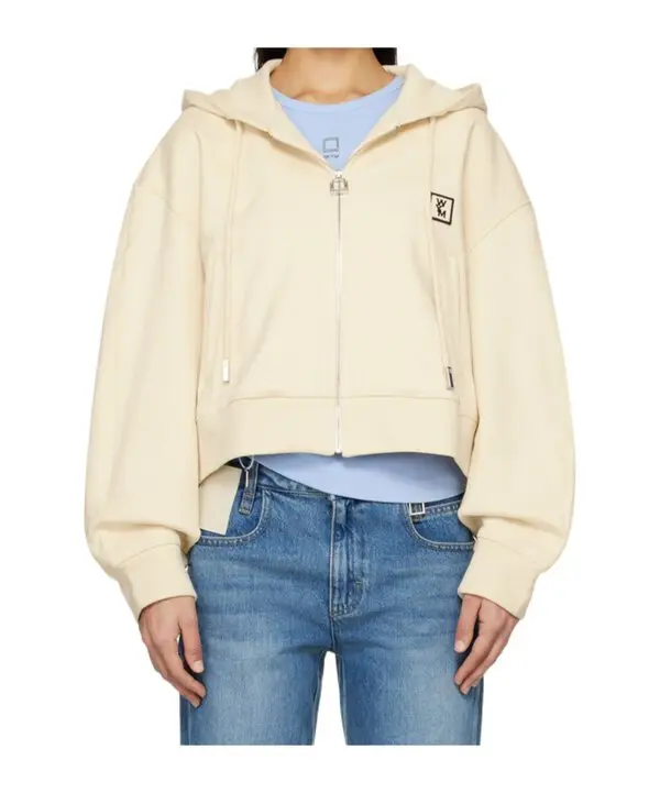 WOOYOUNGMI Zip-up Hoodie With Embroidered Patch