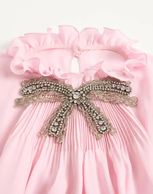 Valentino Garavani Embellished Bow Cape Dress